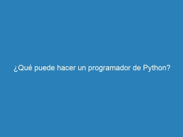 ¿Qué puede hacer un programador de Python? - mecna